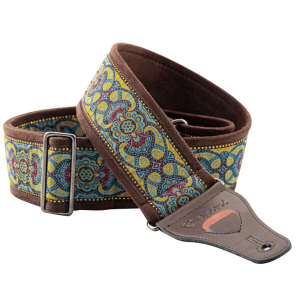 Righton! STRAPS ROSKILDE II TEAL ギターストラップSTANDARD PLUS SeriesVintage strap鮮やかな色彩とクールなビンテージパターンが特徴の60年代ジャガード織りのビンテージスタイル・...