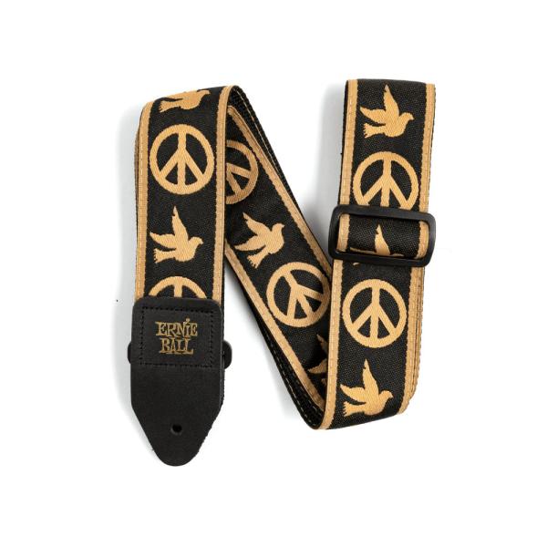 ERNIE BALL 4613 Peace Love Dove Jacquard Strap ギターストラップ伸びにくく丈夫なポリプロピレンにジャカード織の生地を縫い合わせたストラップです。ポリプロピレンはベストセラー・モデル「POLYPR...