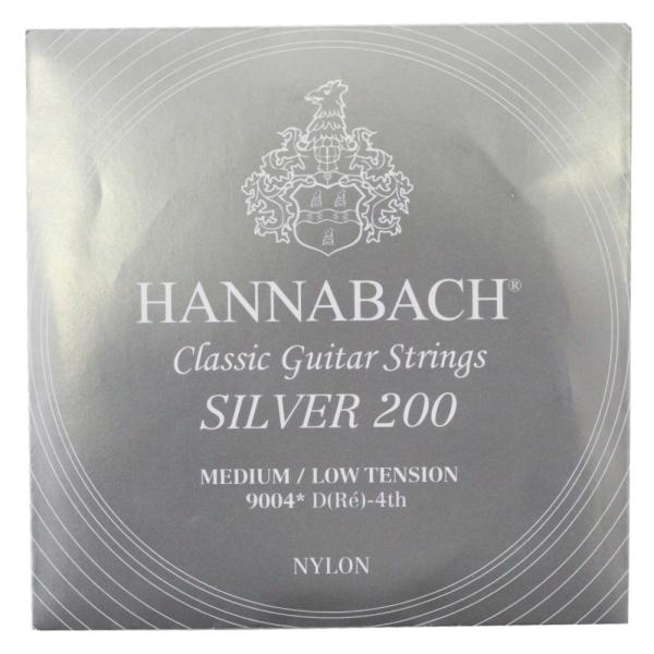 ハナバッハ クラシックギター弦 バラ弦 4弦 1本 HANNABACH Silver200 ミディアムローテンション 9004Medium/low ギター弦 クラギ弦。クラス最高級の素材にこだわったプロ仕様。構造の改良により狂いにくく素早い...