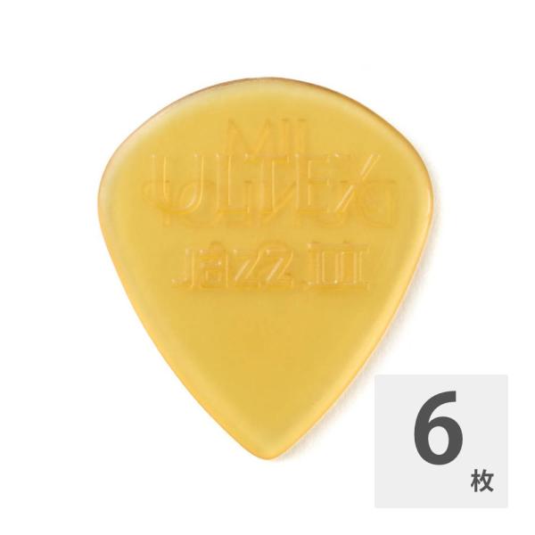 ギターピック 6枚 セット ジムダンロップ 1.38mm Ultex Jazz III JIM DUNLOP ジムダン。ヴィンテージのべっ甲に代わる素材としてUltexを採用しました。品番：427P 6/PLYPKゲージ（mm）：1.38