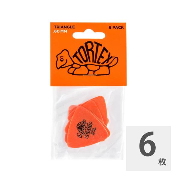 ギターピック 6枚 セット ジムダンロップ 0.60mm Tortex Triangle  JIM DUNLOP ジムダン。Tortexの耐久性とブライトでスナッピーなトーンで、スタンダードシェイプよりも面の広いモデルです。品番：431P0...