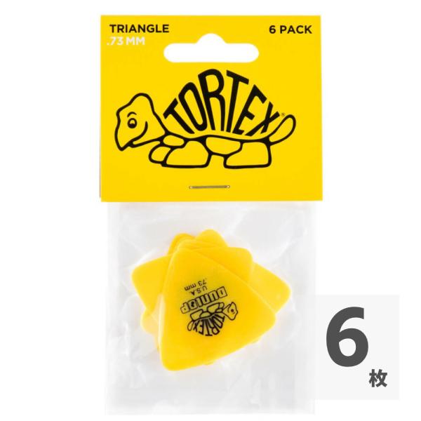 ギターピック 6枚 セット ジムダンロップ 0.73mm Tortex Triangle  JIM DUNLOP ジムダン。Tortexの耐久性とブライトでスナッピーなトーンで、スタンダードシェイプよりも面の広いモデルです。品番：431P0...