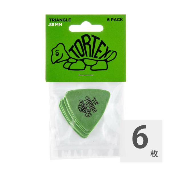 ギターピック 6枚 セット ジムダンロップ 0.88mm Tortex Triangle  JIM DUNLOP ジムダン。Tortexの耐久性とブライトでスナッピーなトーンで、スタンダードシェイプよりも面の広いモデルです。品番：431P0...