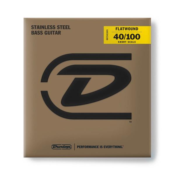 JIM DUNLOP Stainless Steel Flatwound Bass Strings DBFS40100S ショートスケール エレキベース弦 ステンレススチール製のフラットワウンド弦。フラットワウンドでしか出せないメローなサウ...