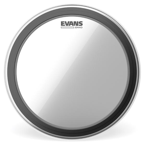 EVANS BD18EMAD EMAD Clear バスドラムヘッド【Description】EMADはEVANS独自のサウンド・コントロールシステムで、バスドラムヘッドを取り外すことなく交換可能な、幅の違う２種類のウレタン製ミュートリング...