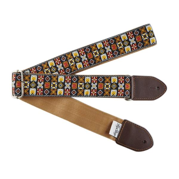 HipStrap Woodstock brown ギターストラップヴィンテージテイストのジャガード織りの表生地、メタルパーツ、本革のスモールタブ、Dupont製のナイロンバックといった70年代当時のミュージシャン達が愛用していたスペックを再...