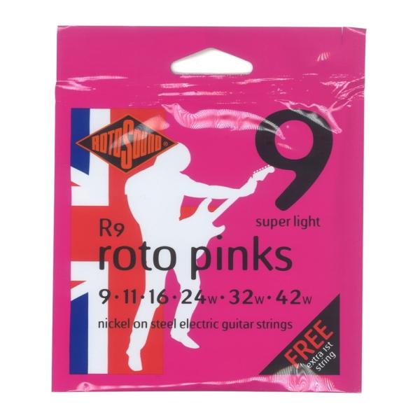 ロトサウンド ギター弦 1セット R9 Roto Pinks NICKEL SUPER LIGHT 9-42 エレキギター弦 ROTOSOUND 【Rotos Super Light Nickel on Steel R9】R9は、エレクトリ...