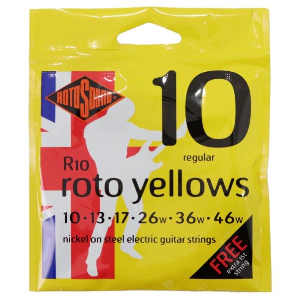 ロトサウンド ギター弦 1セット R10 Roto Yellows NICKEL REGULAR 10-46 エレキギター弦 ROTOSOUND  【Rotos Regular Nickel on Steel R10】R10は、エレクトリッ...