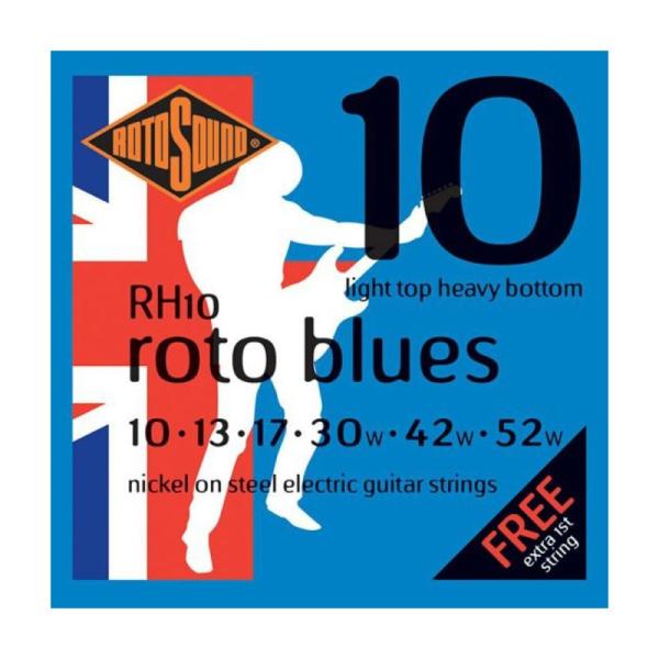ロトサウンド ギター弦 1セット RH10 Roto Blues NICKEL LIGHT TOP HEAVY BOTTOM 10-52 エレキギター弦 ROTOSOUND  【Rotos Light Top Heavy Bottom Ni...