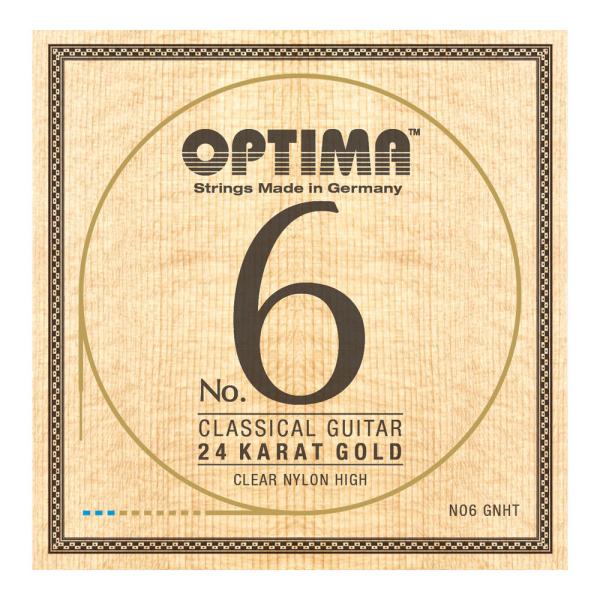 Optima Strings NO6.GNHT No.6 24K Gold High Nylon クラシックギター弦低音弦（4〜6弦）の芯線には新開発の素材を、巻線には極めて早いレスポンスで豊かな倍音を持つパワフルなサウンドと長寿命が特徴の...