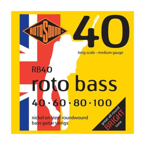 ロトサウンド ベース弦 1セット RB40 Roto Bass Medium 40-100 LONG SCALE エレキベース弦 ROTOSOUND 【Roto Bass Medium Nickel on Steel Roundwound ...