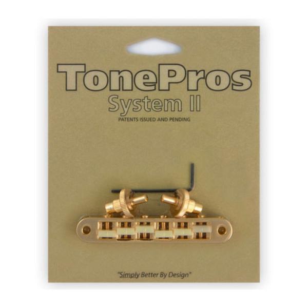 トーンプロズ ギター ブリッジ TP6G-G Standard Tuneomatic small posts, notched \“G Formula\” saddles ゴールド TonePros。※サイズ間違いなどがございませんように、...