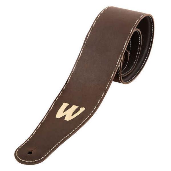 WARWICK Teambuilt Genuine Leather Bass Strap Brown Gold Embossing ベースストラップ高品質な本革ベースストラップです。パットの入った幅の広いサイズ感は、ベースプレイヤーの肩への...