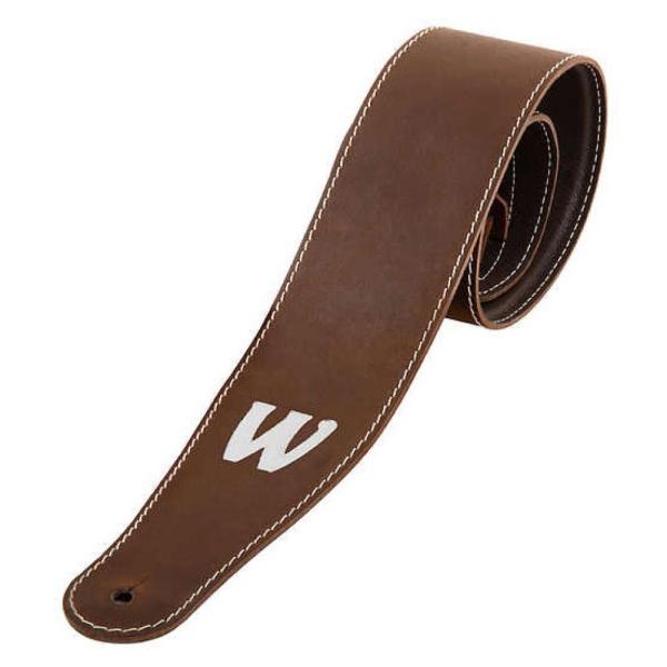WARWICK Teambuilt Genuine Leather Bass Strap Brown Silver Embossing ベースストラップ高品質な本革ベースストラップです。パットの入った幅の広いサイズ感は、ベースプレイヤーの肩...