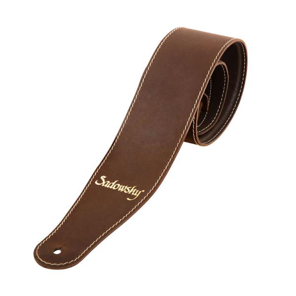 Sadowsky MetroLine Genuine Leather Bass Strap Brown/Gold ベースストラップ高品質な本革ベースストラップです。パットの入った幅の広いサイズ感は、ベースプレイヤーの肩への負担を軽減します。...