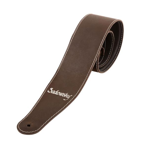 Sadowsky MetroLine Genuine Leather Bass Strap Brown/Silver ベースストラップ高品質な本革ベースストラップです。パットの入った幅の広いサイズ感は、ベースプレイヤーの肩への負担を軽減しま...