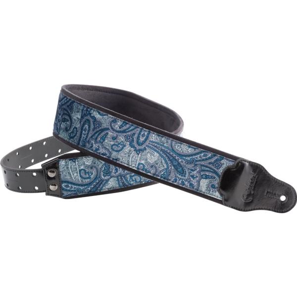 Righton! STRAPS PAISLEY VELVET-70 BLUE ギター ベース用ストラップ  ベルベットとペイズリーのエンボスを使った素晴らしいデザイン、この美しい質感の組み合わせでストラップを作ることを考えました。 ベルベッ...