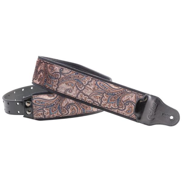 Righton! STRAPS PAISLEY VELVET-70 BROWN ギター ベース用ストラップ  ベルベットとペイズリーのエンボスを使った素晴らしいデザイン、この美しい質感の組み合わせでストラップを作ることを考えました。 ベルベ...