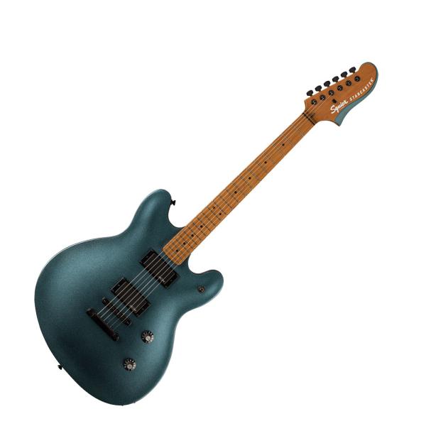 Squier Contemporary Active Starcaster GMM エレキギター セミアコ  Starcasterは、70年代に登場して以来、そのオフセットボディでセミホロウにおけるギターデザインの常識を覆し、汎用性の高いサ...