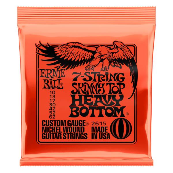 ERNIE BALL 2615 Skinny Top Heavy Bottom Slinky 7-String 10-62 7弦用エレキギター弦ベンドもカッティングもどちらの弾き易さにも対応した人気の Skiny Top Heavey Bo...