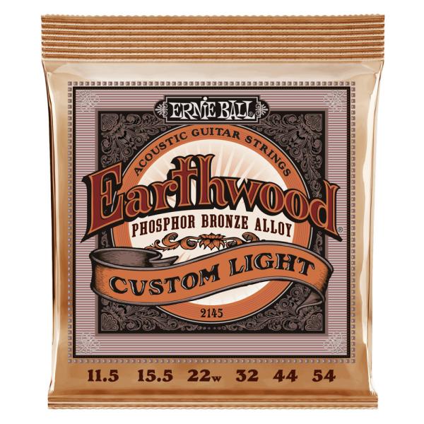 ERNIE BALL 2145 EARTHWOOD CUSTOM LIGHT 115-54 PHOSPHOR BRONZE アコースティックギター弦アースウッドフォスファーブロンズシリーズは錫メッキされた六角形のスチール芯線に92％の銅、7...