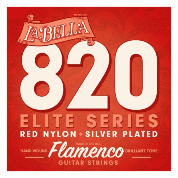 ラベラ 弦 1セット La Bella 820 Elite Flamenco ミディアムテンション フラメンコギター弦豊かな音量、太い音色と歯切れの良さを兼ね備えたフラメンコの定番弦ミディアムテンションゲージ：Red Nylon .029 ...