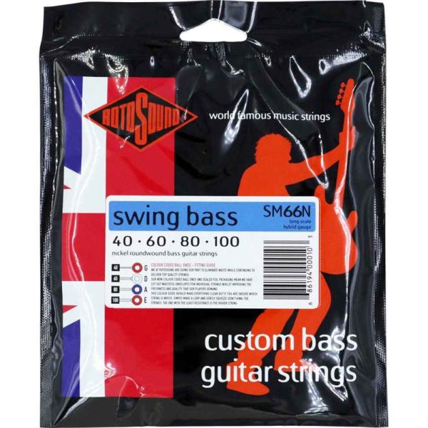 ロトサウンド ベース弦 1セット SM66N SWING BASS 66 NICKEL HYBRID 40-100 エレキベース弦 ROTOSOUND SM66は、810mm〜860mm(32〜34インチ)ロングスケールのエレクトリック・ベ...