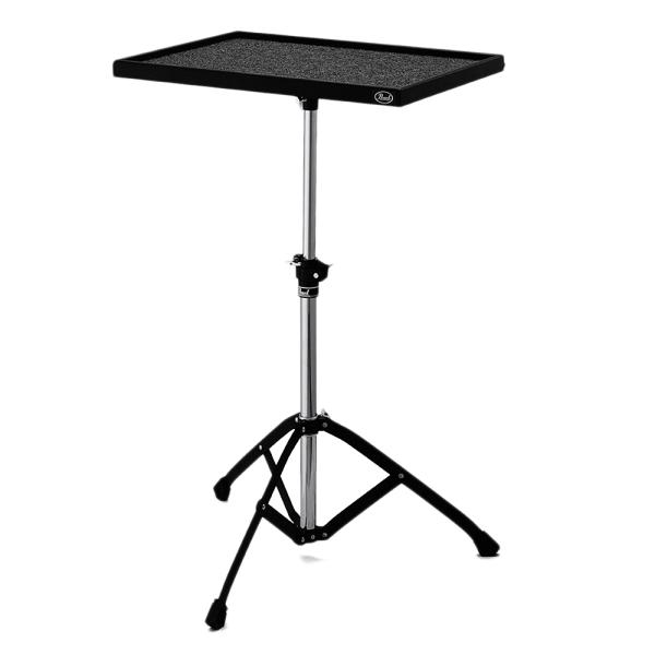 Pearl PTT-1824 パーカッションテーブルマレット、スティックはもちろん小さな手持ちのパーカッションも置けるテーブル付きのスタンドです。サイズ(幅×奥行)：610×460mm高さ：680mm~1,100mm