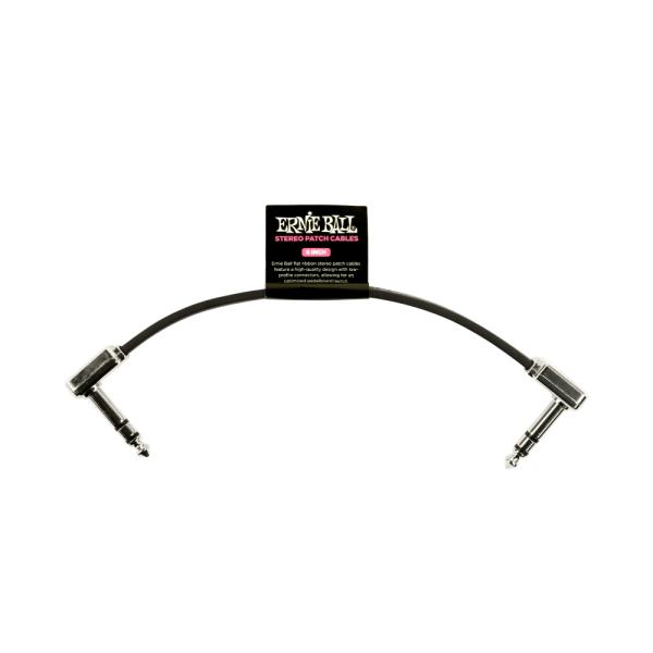パッチケーブル 15cm LL アーニーボール ERNIE BALL P06408 6" Single Flat Ribbon Stereo Patch Cable - Black。Ernie Ball Flat Ribbon Stereo...