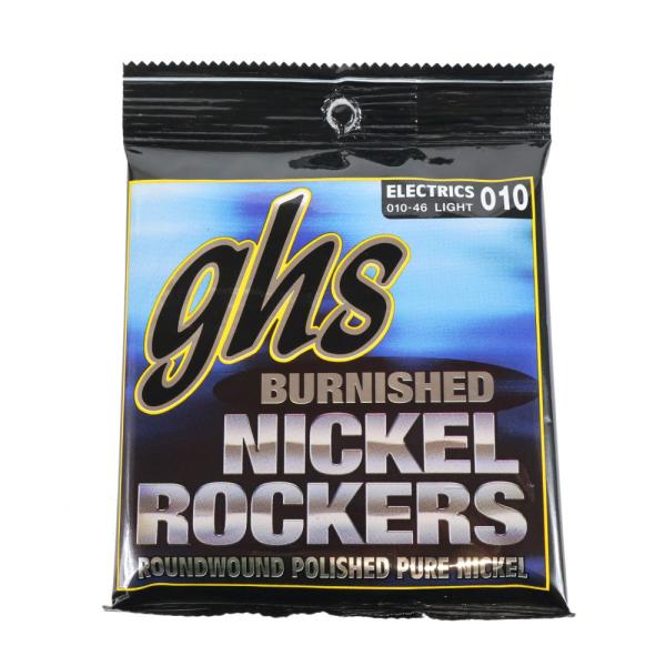 GHS BNR-L Burnished Nickel Rockers LIGHT 010-046 エレキギター弦  ピュアニッケル弦は暖かなヴィンテージトーンです。 この弦はスムースなフィーリングのために軽くポリッシュされています。ベンダー...