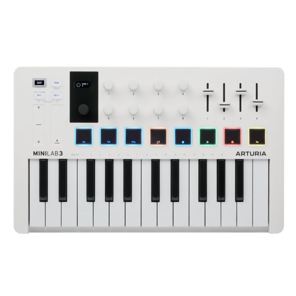 MIDIキーボード 25鍵 アートリア ARTURIA MiniLab 3 WH USB/MIDIキーボード パッド コントローラー 【Analog Lab Intro他バンドルソフト付き】 25鍵盤   手にしたその日から音楽制作を楽しめ...