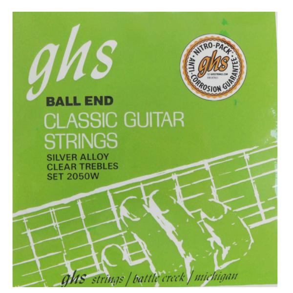 GHS 2050W Ball End Regular Classics クラシックギター弦 ※入荷時期によって掲載画像とパッケージデザインが異なる場合がございます。あらかじめご了承下さい。  Tynex-ナイロン高音弦/Silver Cop...
