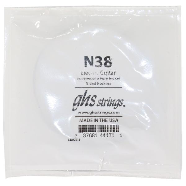 GHS N38 Singles Nickel Rockers ROLLERWOUND .038 エレキギター用 バラ弦 ギター 弦 バラ売り  100％ニッケル仕様のラウンド弦をローラーで潰し、表面を楕円状に仕上げたハーフワウンド弦です。 ...