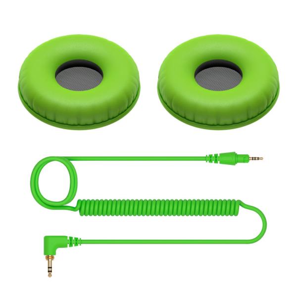 Pioneer DJ HC-CP08-G Color variation coiled cable and ear pads for HDJ-CUE1 (グリーン) HDJ-CUE1用イヤパッド/ケーブルセット グリーンMy Style, ...