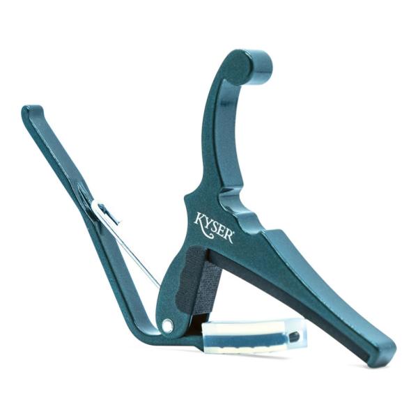 Kyser KGEFSHGA Fender Classic Color Quick-Change Electric Capo Sherwood Green ギター用カポタスト  ネックを受ける部分のゴムが黒いものと半透明のものが混在しており...