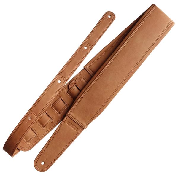 Richter Straps リヒターストラップ #1638 Springbreak I Vegan Light Brown ギターストラップ使用しているヴィーガンレザーは、表面がポリウレタン100％、内部がポリエステル65％、綿35％です...