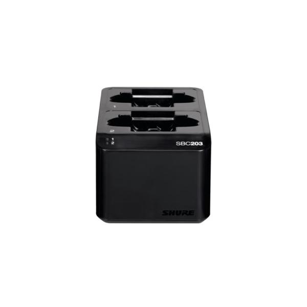 SHURE シュア SBC203-J SLX-D専用リチウムイオン充電池用デュアルドッキング充電ステーションデュアルドッキング充電ステーションは、SB903 SLX-D専用リチウムイオン充電池2個を、送信機に取り付けた状態、または送信機から...