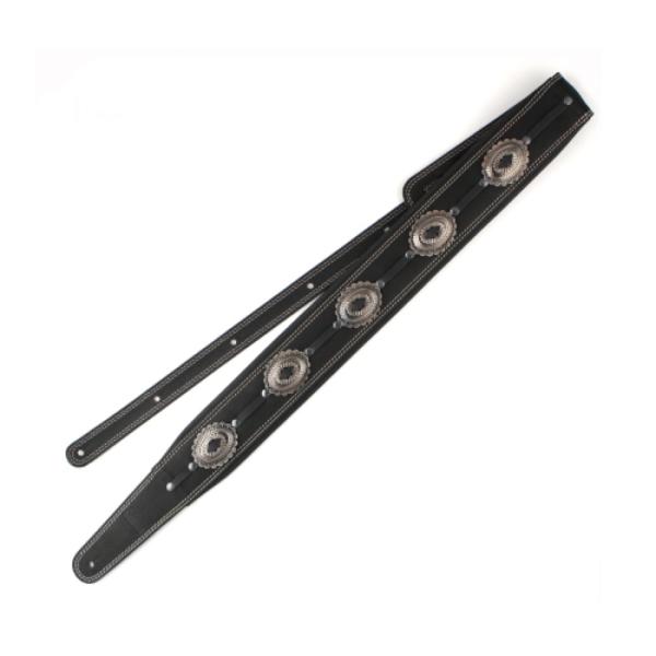 Richter Straps リヒターストラップ #1544 Springbreak I Concho Black / Old Nickel ギターストラップSpringbreakシリーズナッパーレザーを使用し、軽量でしなやかなモデルです。...