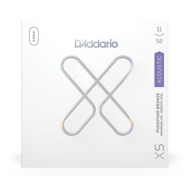 【3セットパック】 ダダリオ XS アコギ弦 D'Addario XSAPB1152-3P XS Phosphor Bronze 11-52 アコースティックギター弦 フォスファーブロンズ コーティング弦  【3セットパック】 D'Adda...
