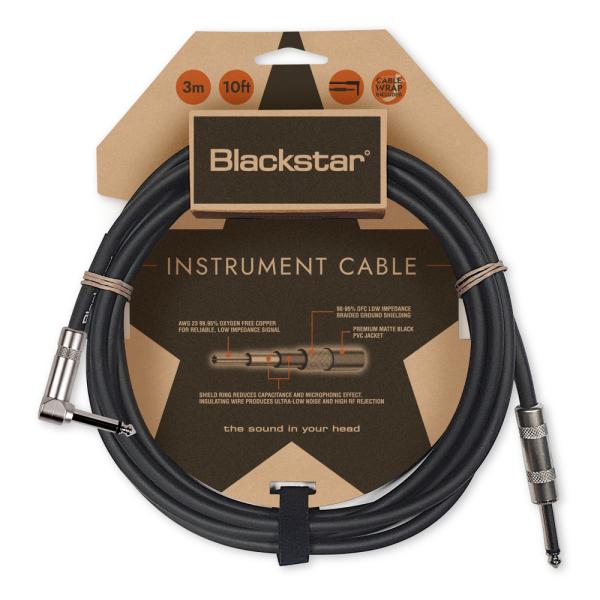 BLACKSTAR ブラックスター STANDARD CABLE 3M STR/ANG ギターケーブル 3メートル 片側L型プラグ シールドBlackstar トーンに最適な信号経路。これらのケーブルは、妥協のない信号パスと究極の Blac...