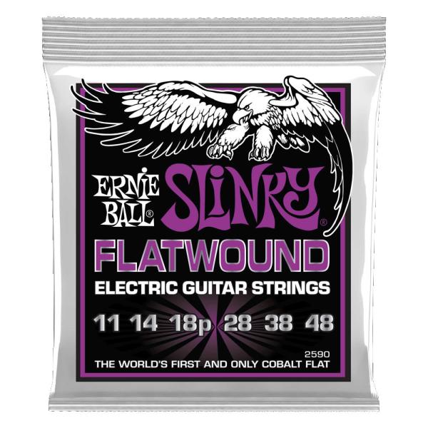 ERNIE BALL 2590 Flatwound Power Slinky 11-48（3弦プレーン） フラットワウンド エレキギター弦 パワースリンキー定番のギター・セット、アーニーボールのスリンキー・シリーズに、新たにフラットワウンド...