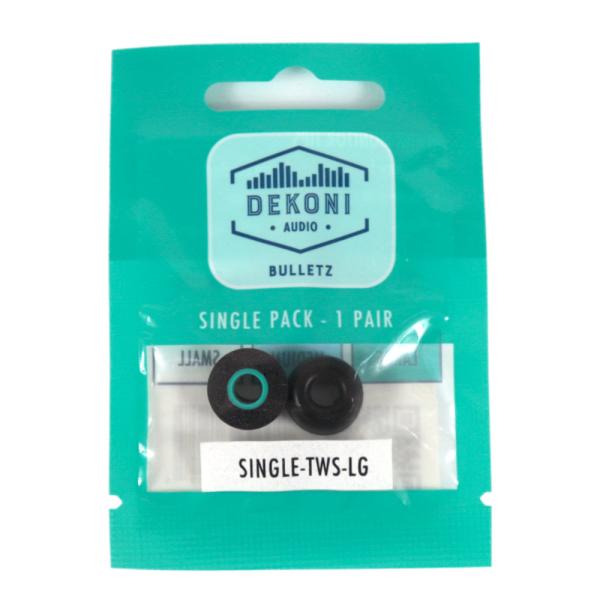 Dekoni Audio デコニオーディオ S-TWS-LG BULLETZ TWS イヤーチップ Lサイズ 1ペア さらりとした感触の装着感と抜群の遮音性を提供するトゥルーワイヤレスイヤホン用フォームイヤーチップです。・Lサイズ・1ペア【...