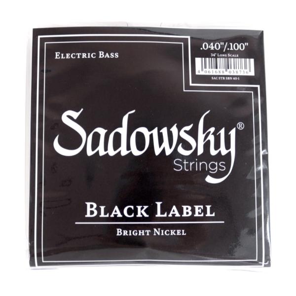 Sadowsky サドウスキー SBN40 Black ブラックラベル ニッケル ベース弦※メーカーによる予告無き仕様変更により、掲載画像とパッケージデザインが異なる場合がございますので、予めご了承くださいませ。明るいサウンドとやや強めのテ...