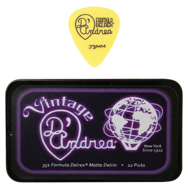 ギターピック 12枚 セット ダンドレア 0.73mm Formula Delrex RD351 Pick Set TNDX73 ピックケース付き D'Andrea。ピックケース付き12枚セット。（同サイズ12枚）耐久性の高いデルリン素材の...