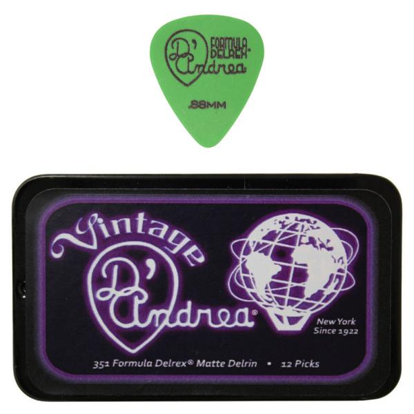 ギターピック 12枚 セット ダンドレア 0.88mm Formula Delrex RD351 Pick Set TNDX88 ピックケース付き D'Andrea。ピックケース付き12枚セット。（同サイズ12枚）耐久性の高いデルリン素材の...