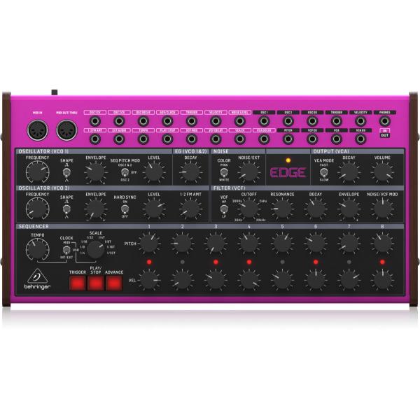 BEHRINGER ベリンガー EDGE Analog Percussion Synthesizer ドラムベースマシン セミモジュラーシンセサイザー2つのVCO、マルチモードVCF、デュアル8-STEPシーケンサーを搭載したアナログ・セミ...