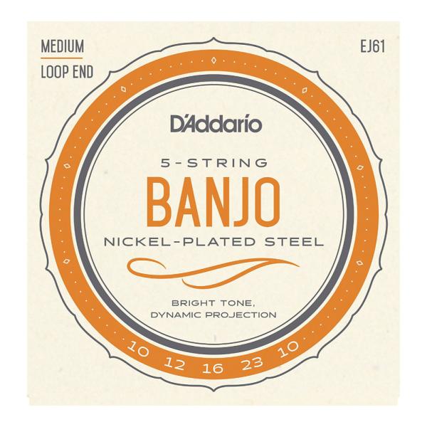 バンジョー 弦 5弦バンジョー ダダリオ D'Addario EJ61 5-String Banjo Nickel Plated Medium 10-23 バンジョー弦  D'Addario ダダリオ EJ61 5-String Banjo...