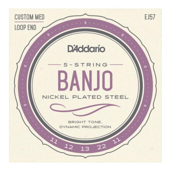 バンジョー 弦 ダダリオ 5弦バンジョー D'Addario EJ57 5-String Banjo Nickel Plated Custom Medium 11-22 バンジョー弦  D'Addario ダダリオ EJ57 5-Strin...