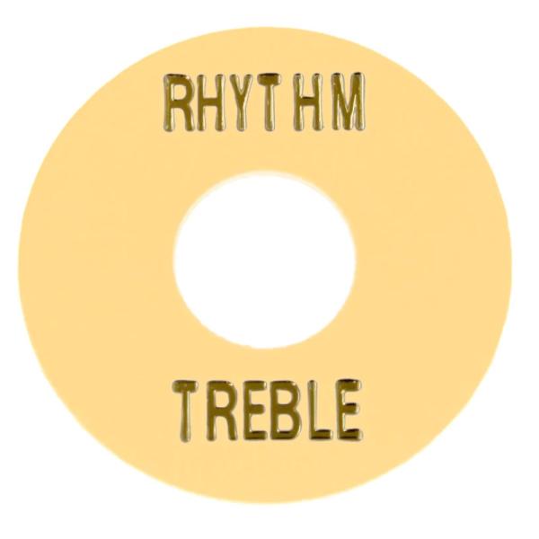 ALLPARTS オールパーツ AP-0663-028 Cream Plastic Rhythm/Treble Ring トグルスイッチプレート  ※ギターパーツの取り扱いには、相応の技術と知識が必要になります。自己責任にて取り扱い可能な方...