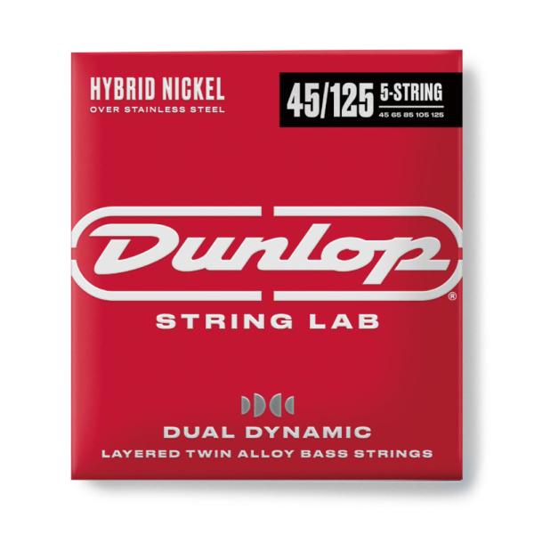 JIM DUNLOP ジムダンロップ DBHYN45125 DUAL DYNAMIC LAYERED TWIN ALLOY HYBRID WOUND NICKEL BASS STRINGS 5弦エレキベース弦  ステンレスとニッケルの巻線を...